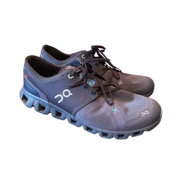 On Running | Shoes | On Running Cloud X 3 Gray Blue Running Mens Shoes ...